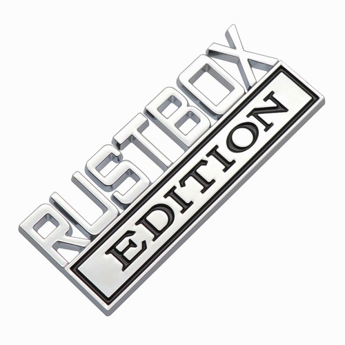 2pc Rustbox Edition Truck Emblems Car Boat 3D Badge Decal (black/chrome ...