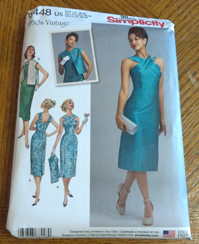 Simplicity Pattern 8448 Ms 1950s VINTAGE Cross Shoulder Dress~Cover ...