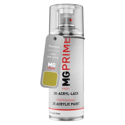 Pantone 618C Yellow mat satiné acrylique bombe aérosol 2C 400ml séchage ...