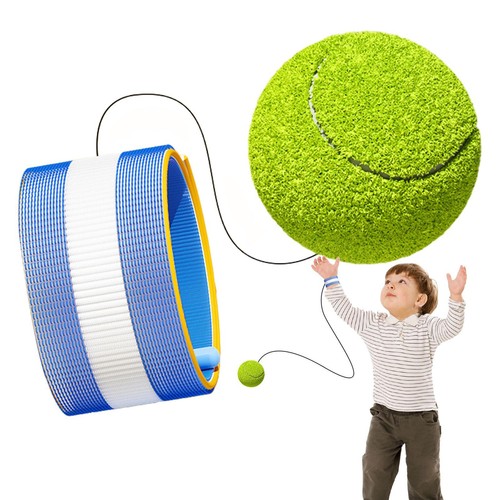 Return Rubber Tennis Ball on Nylon String with Wrist Band Throw And ...
