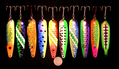 New 4 1/8" Salmon Trout Trolling Spoons Downrigger Fishing Lures | eBay