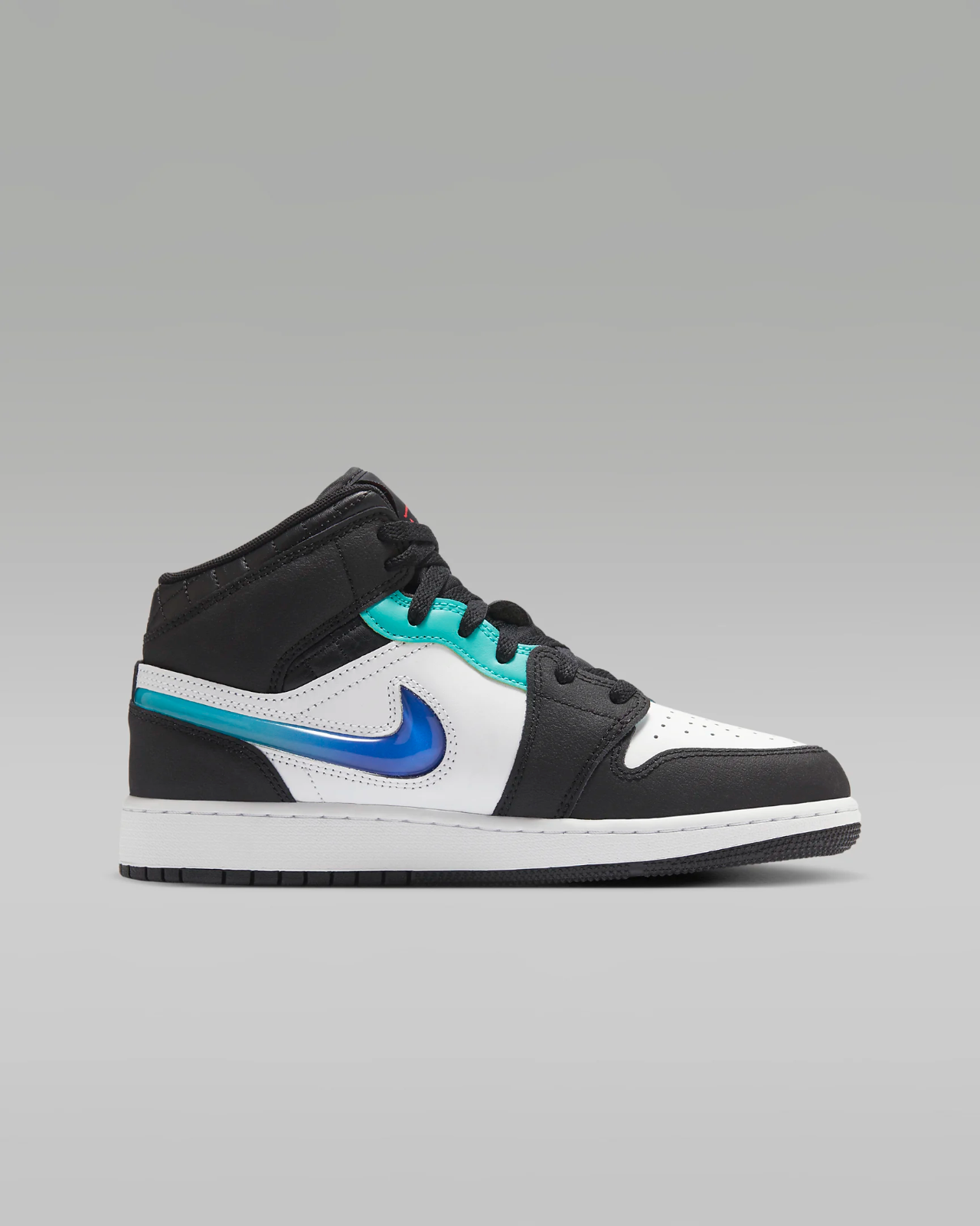 Nike Air Jordan 1 Mid SE (GS) Shoes Black Hyper Jade FQ8095-001 Multi ...