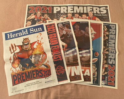 2021 AFL Melbourne Demons - (7) Herald Sun Newspaper Posters | eBay ...