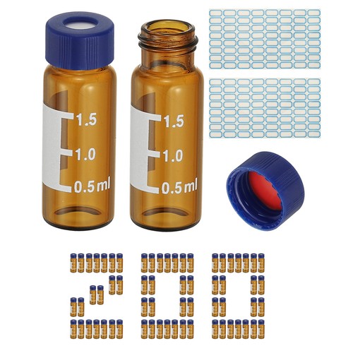 2ml Autosampler Vial, 200Pcs Amber Vials Sample Vial Screw Cap with Labels 678202807514| eBay