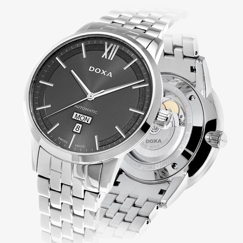 DOXA Swiss Mechanical Men's Grey Dial Silver Stainless steel Watch D206SGY | eBay