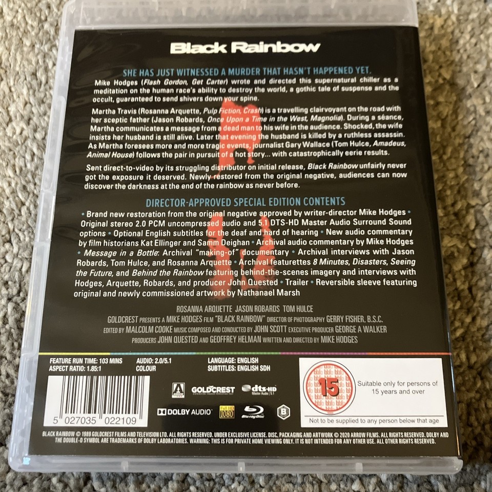BLACK RAINBOW BLU RAY + BOOKLET + REVERSIBLE SLEEVE ROSANNA ARQUETTE ...
