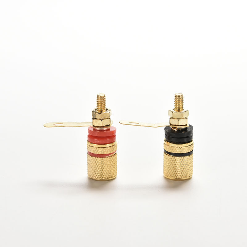 4X Amplifier Speaker Terminal Binding Post Banana Plug Connector Gold ...