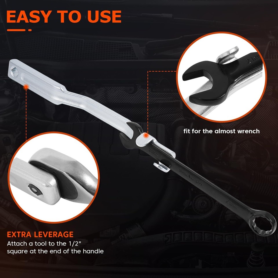 Wrench Extender & Wrench Extender Tool Bar Set 1/2" Drive 15" Wrench ...