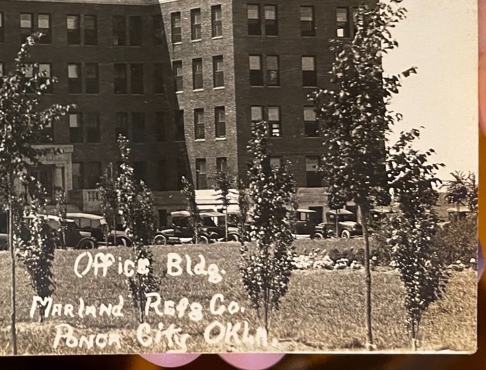 RPPC Real Photo PONCA CITY, OK OKLAHOMA-MARLAND OIL REFINING CO. OFFICE ...
