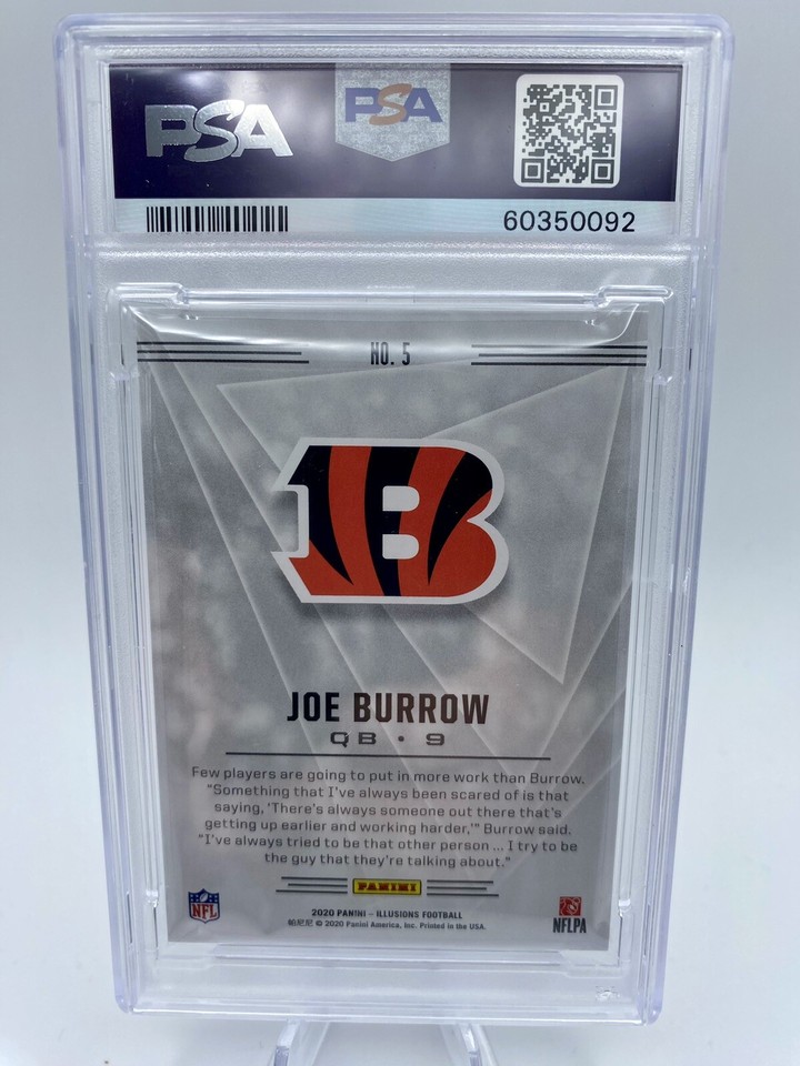 2020 Panini Illusions Joe Burrow Rookie Card RC Bengals #5 PSA 10 GEM ...