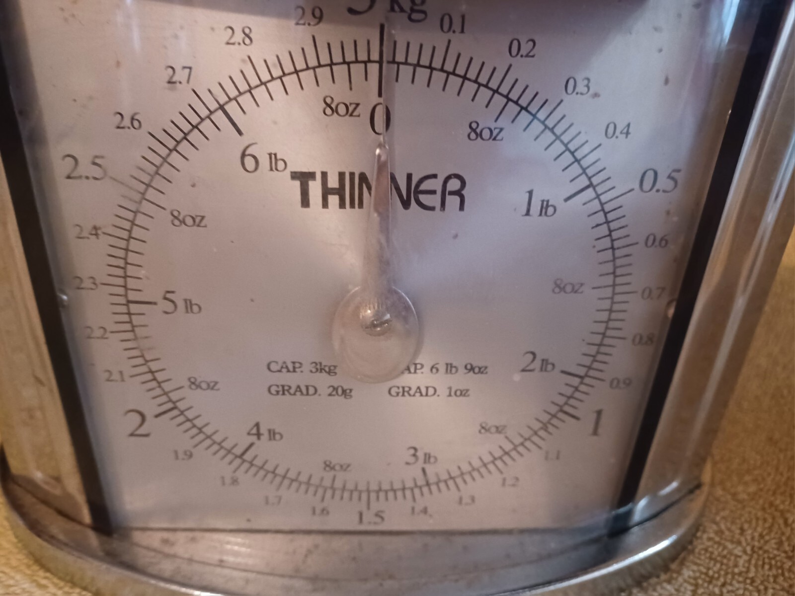 THINNER Mechanical Dial Kitchen Scale 6.5 lbs Capacity - Pounds Ounces ...
