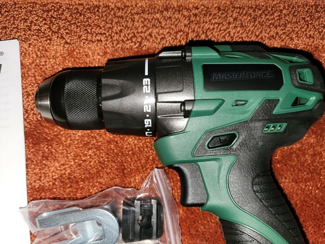 Masterforce Drill 241-0468 20v 1/2" Brushles Drill/driver W/ 2 Ah ...