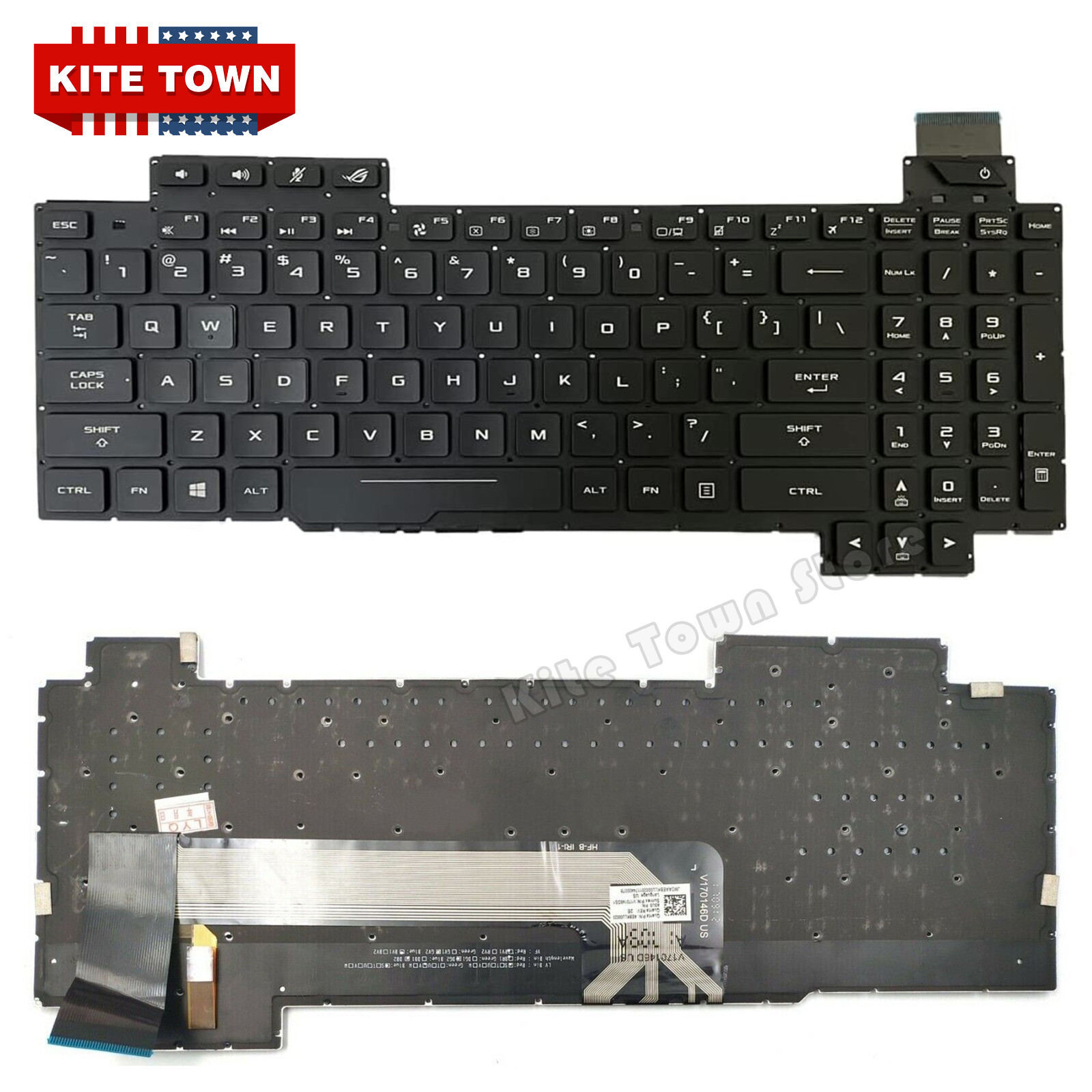 Genuine US Keyboard for Asus ROG Strix GL703V GL703VD GL703GE GL503VD ...