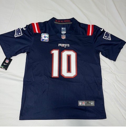 Drake Maye New England Patriots QB Captain Patch Home Game Jersey, XL ...
