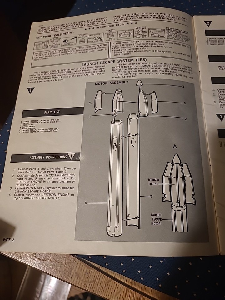 1967 Revell Booklet Vintage Apollo Model Kit Assembly Instructions ONLY ...