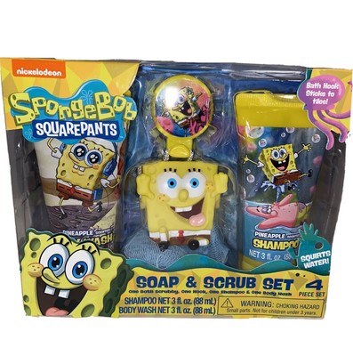 Nickelodeon SpongeBob SquarePants 4 Piece Soap & Scrub Bath Set | eBay