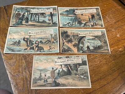 WHITE SEWING MACHINE Billboard Victorian Advertising Trade Cards ...