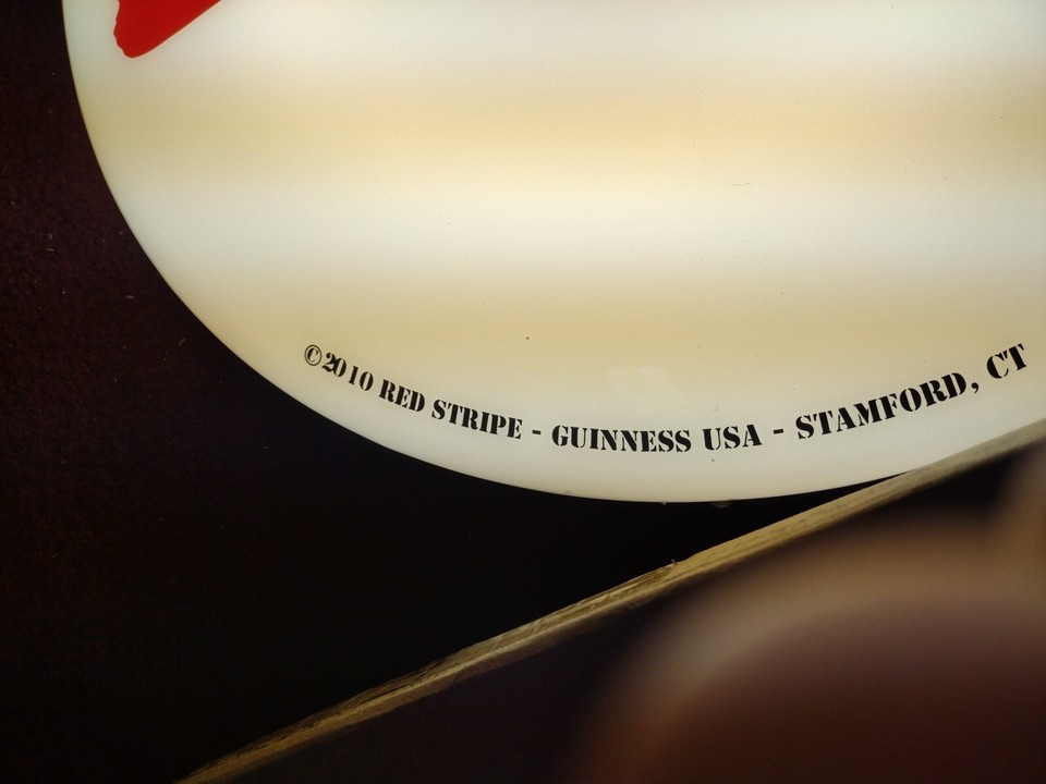 RED STRIPE BEER SIGN W FLUORESCENT LIGHT 2010 GUINNESS BREWERY MAN CAVE ...
