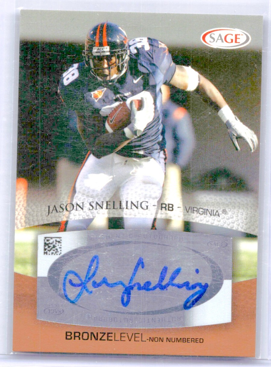 2007 SAGE #A51 Jason Snelling Autographs Bronze Auto CC724 | eBay