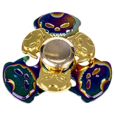 Rainbow and Gold Skull Oval Double Fidget Spinner | eBay