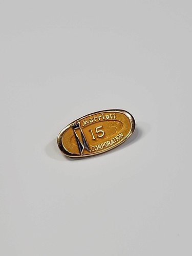 Marriott Corporation 15 Year Employee Service Award Pin 1/10 10K Gold ...