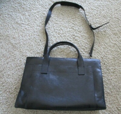 WILSONS LEATHER PELLE STUDIO Briefcase Black Pebble Leather NEW ...