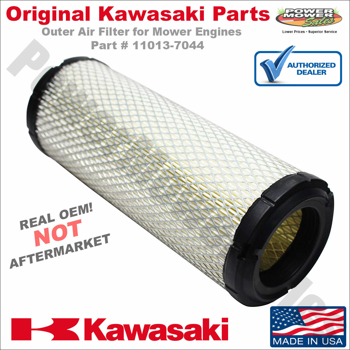 11013-7044 Kawasaki Outer Air Filter for Mowers 11013-7045 FD750D ...