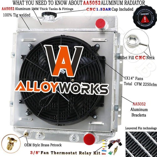 3 Row Radiator Shroud Fan For Ford Mustang 260 V8 289 302 WINDSOR ...