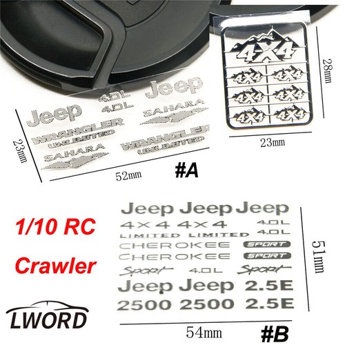 Black 1PC Sticker Decal for Jeep Wrangler 1/10 RC Crawler Truck ...