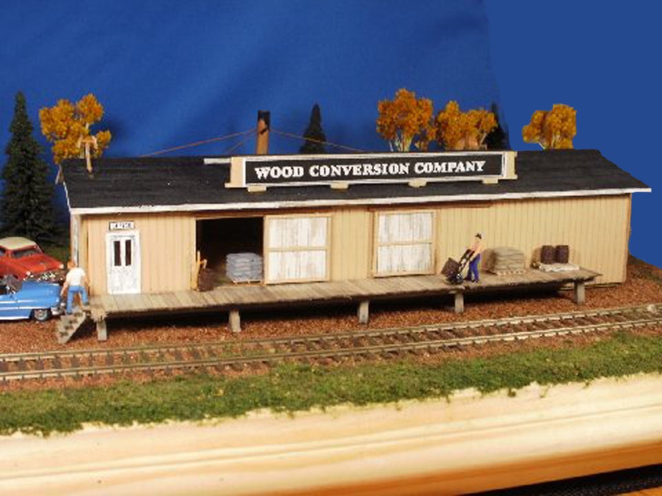 THE WOOD CONVERSION CO HO Model Railroad Factory Structure Unptd Laser ...