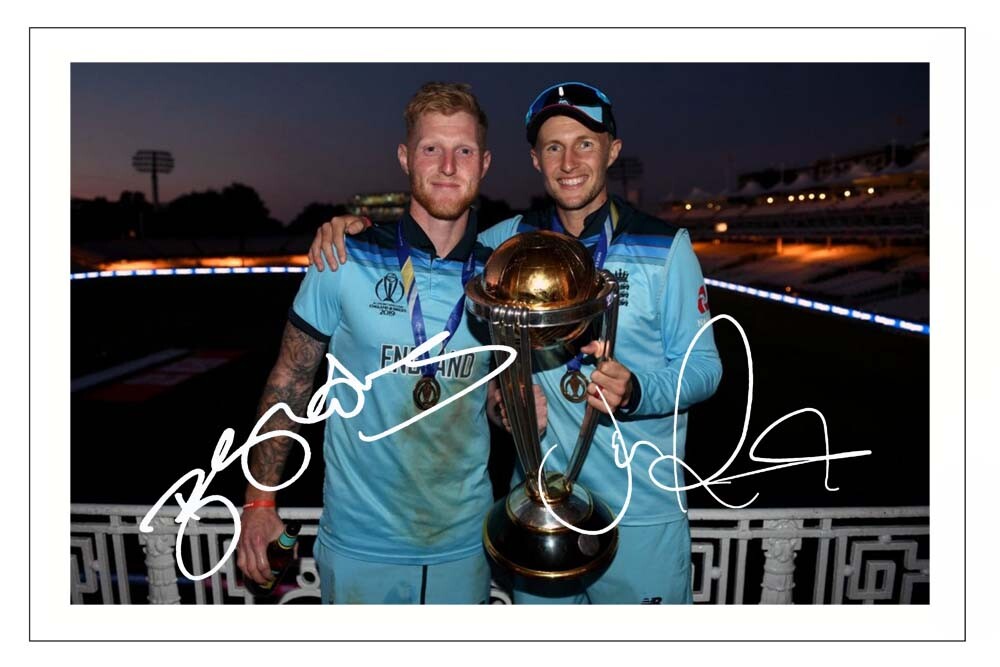 BEN STOKES & JOE ROOT Signed Autograph PHOTO Signature Print ENGLAND ...