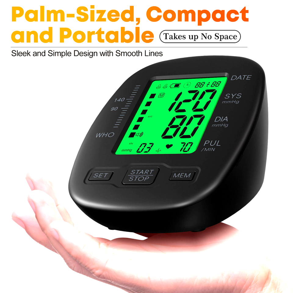 Automatic Blood Pressure Monitor Upper Arm Digital BP Machine Heart ...