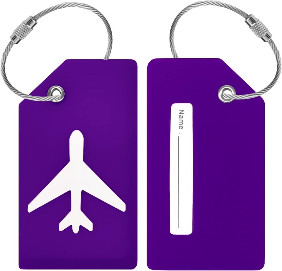 2Pcs Silicon Luggage Tags Baggage Labels Suitcase ID Tag Highly Visible ...