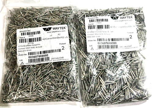 Waytek Socket Contacts 14GA Size 16 AT/AHD-9 Female (1000) Male Pin ...