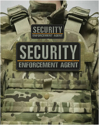 SECURITY ENFORCEMENT AGENT EMBROIDERY PATCH 10X4 & 5X2 HOOK ON BACK ...