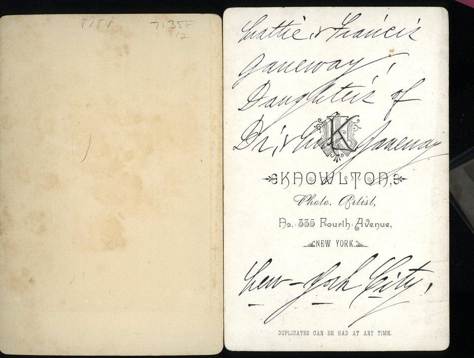 Two ID'd Little Girls - Janeway Sisters from New York City 1800s ...