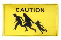 Caution Yellow Children Flag 5 x 3 FT | Offer of the day