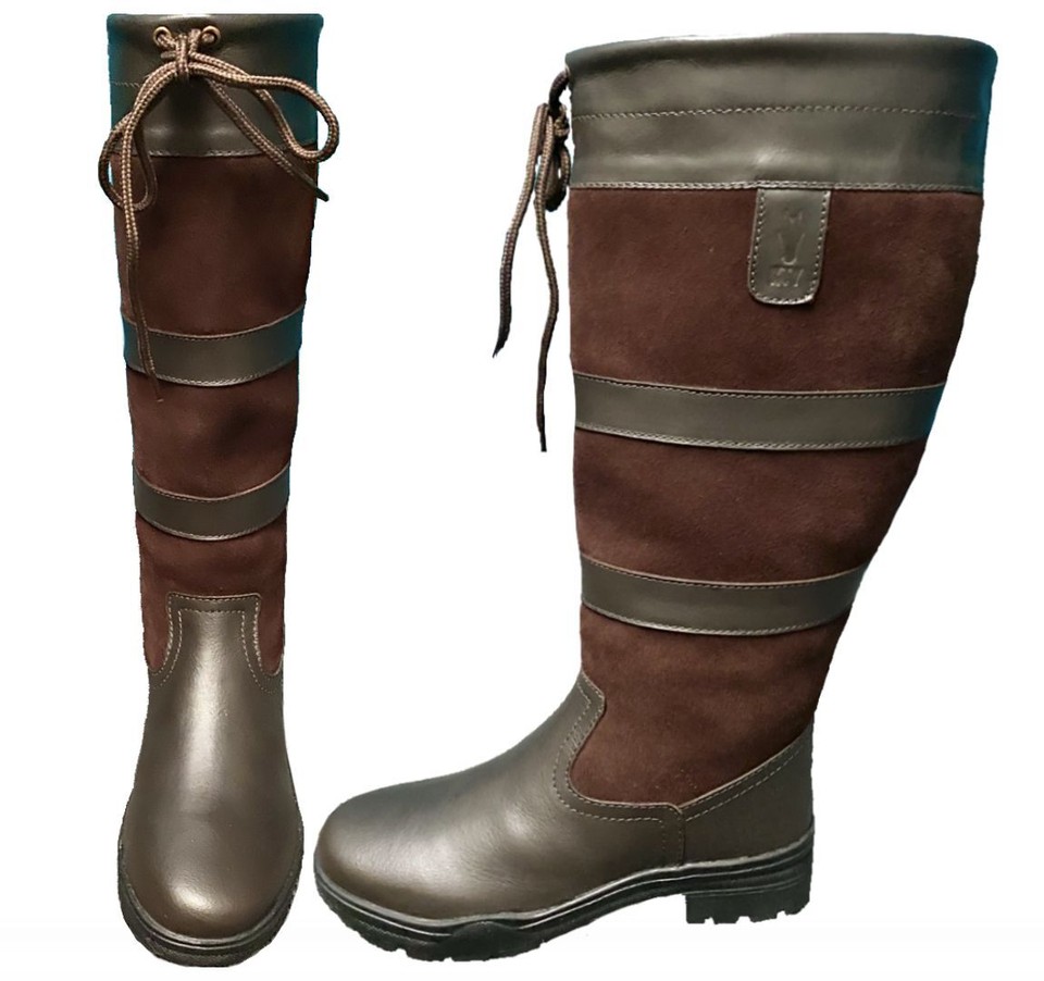 KTY Country Boots WIDE & EXTRA WIDE FIT Leather Waterproof Riding ...