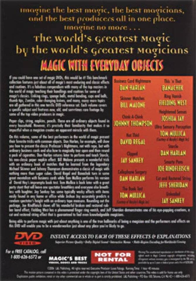 World's Greatest Magic: Magic With Everyday Objects - DVD | eBay