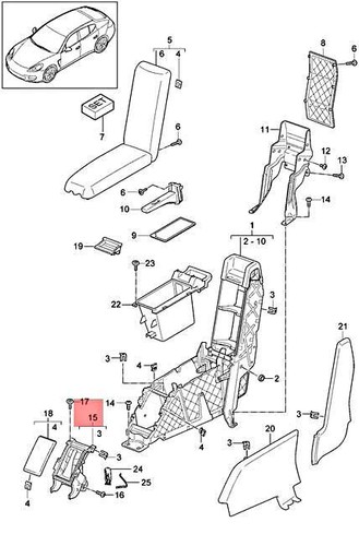 Porsche OEM 10-15 Panamera Rear Console-cup Holder 97055347500 for sale ...