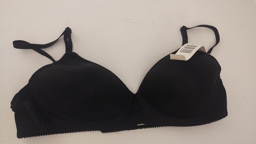 Vintage 90s Hanes Her Way Black Satin & Lace Bra 36A Wireless NOS | eBay