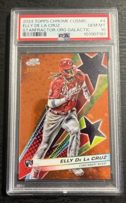 2024 Topps Chrome Cosmic RC Starfractor-Org Elly De La Cruz Reds PSA 10 ...