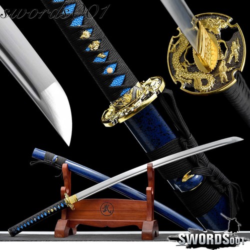 Noble Blue Scabbard Japanese Sword Samurai Katana T10 Steel Blade ...
