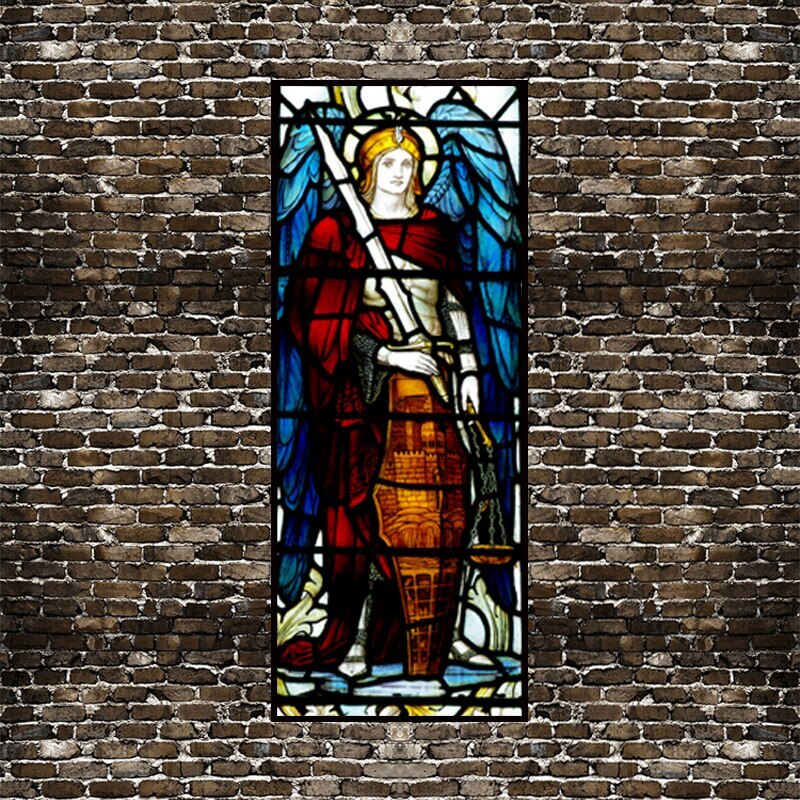 Retro Church Window Film Privacy Self-adhesive Glass Sticker Chapel ...