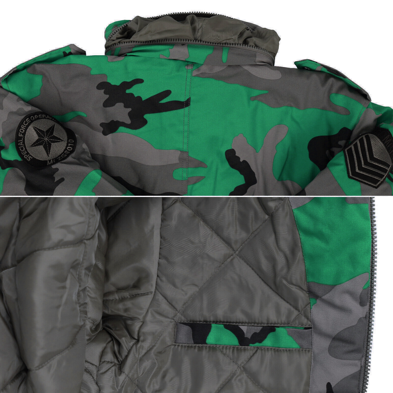 Combat Men's Heavyweight Tactical Quilted Camo Hunting Jacket with ...