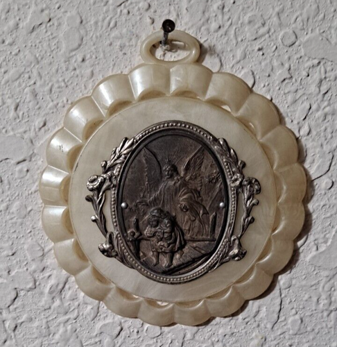 Vintage Unique Round Plastic Catholic Baptism/Crib Medal/Calling God's ...