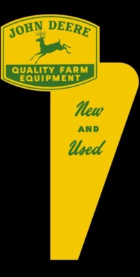 John Deere Farm Equipment, New & Used Sign: 48" Tall Diecut USA Steel ...