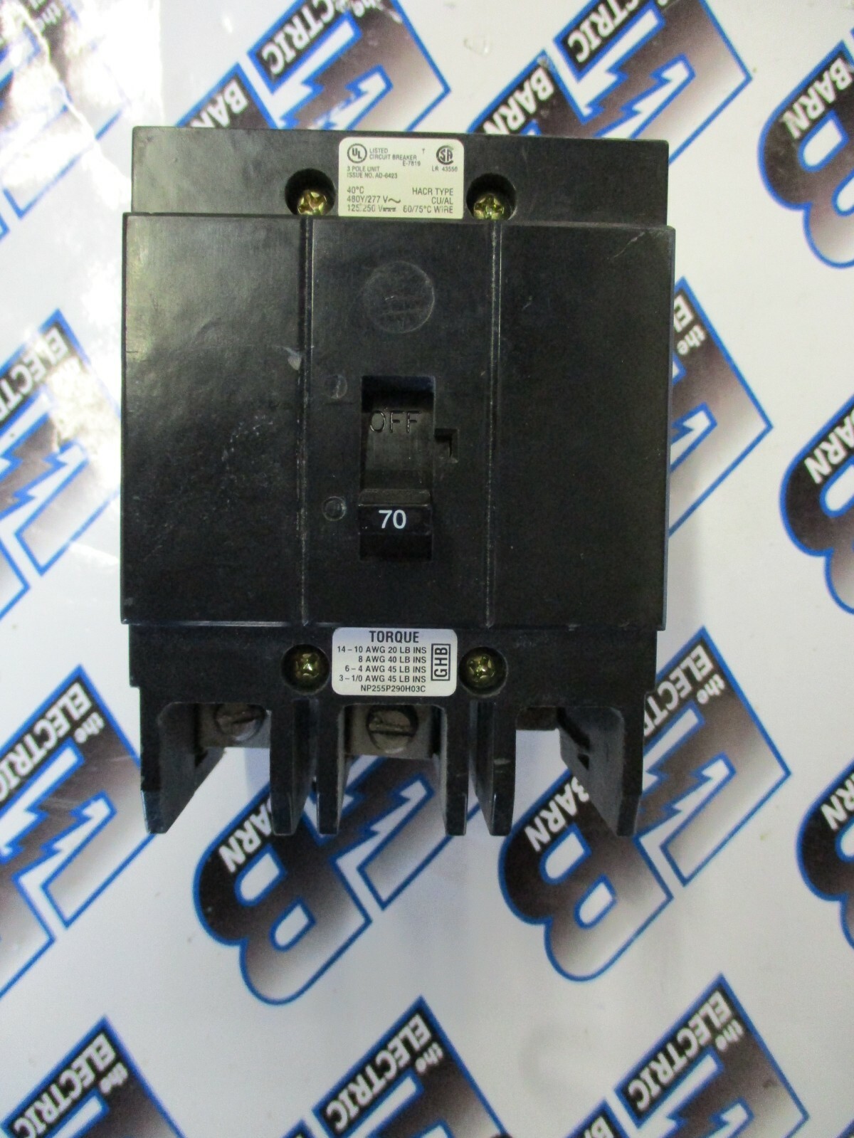 GHB3070 CH WH (1) 70 Amp 480 Volt 3 Pole Circuit Breaker- WARRANTY | eBay