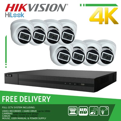 HIKVISION 8MP CCTV 4K UHD DVR 4CH 8CH SYSTEM IN/OUTDOOR 8MP CAMERA ...