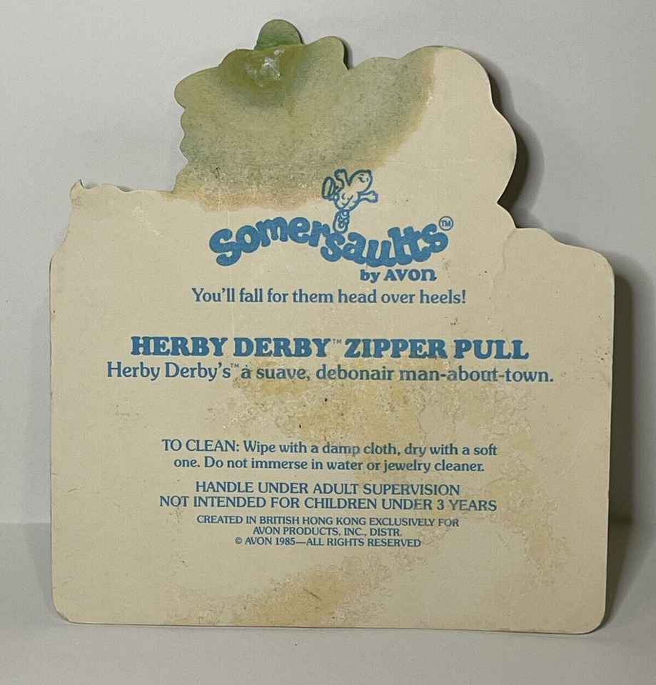 Vintage 1985 Somersaults by Avon Herby Derby Zipper Pull Key Chain | eBay